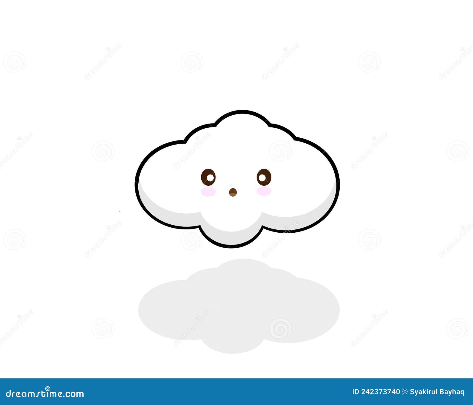 Illustration Vector Cute Cloud with Shadow Stock Vector - Illustration ...