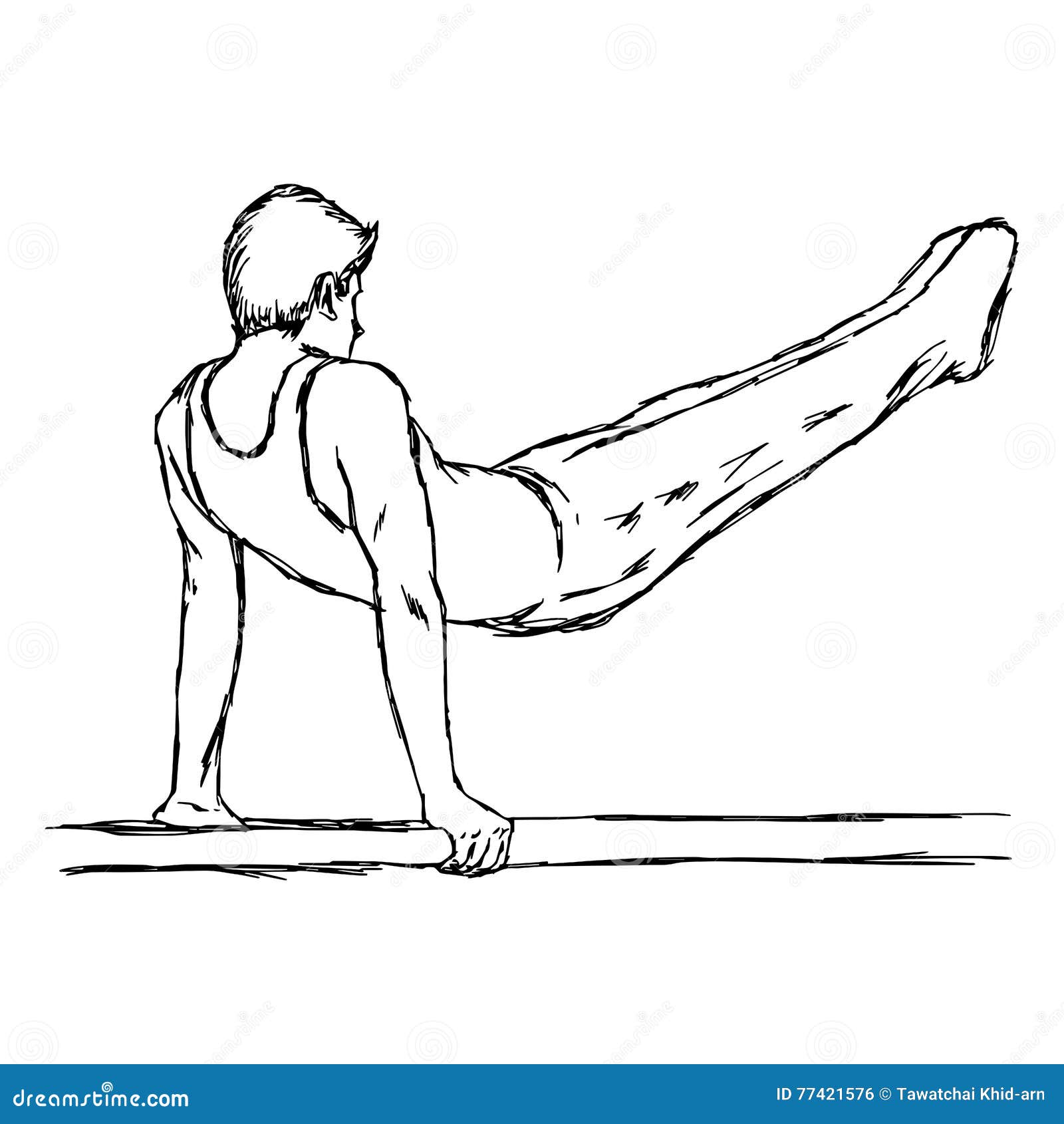 Illustration Vector Doodle Hand Drawn of Male Handstand Stock Vector ...