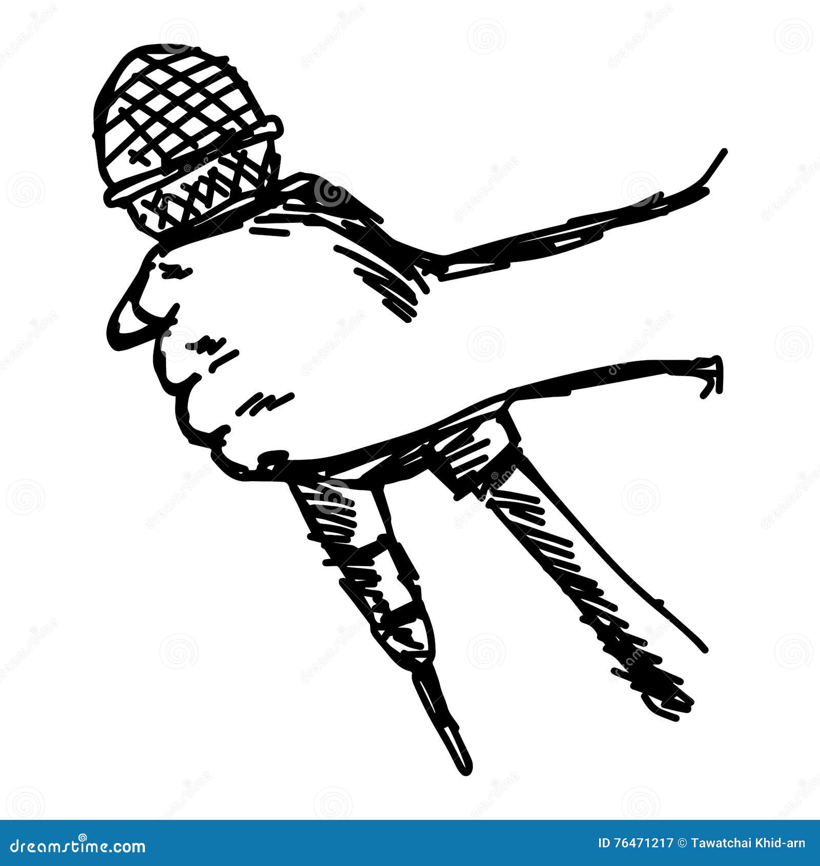 Illustration Vector Doodle Hand Drawn of Sketch Hand Holding Mic Stock ...