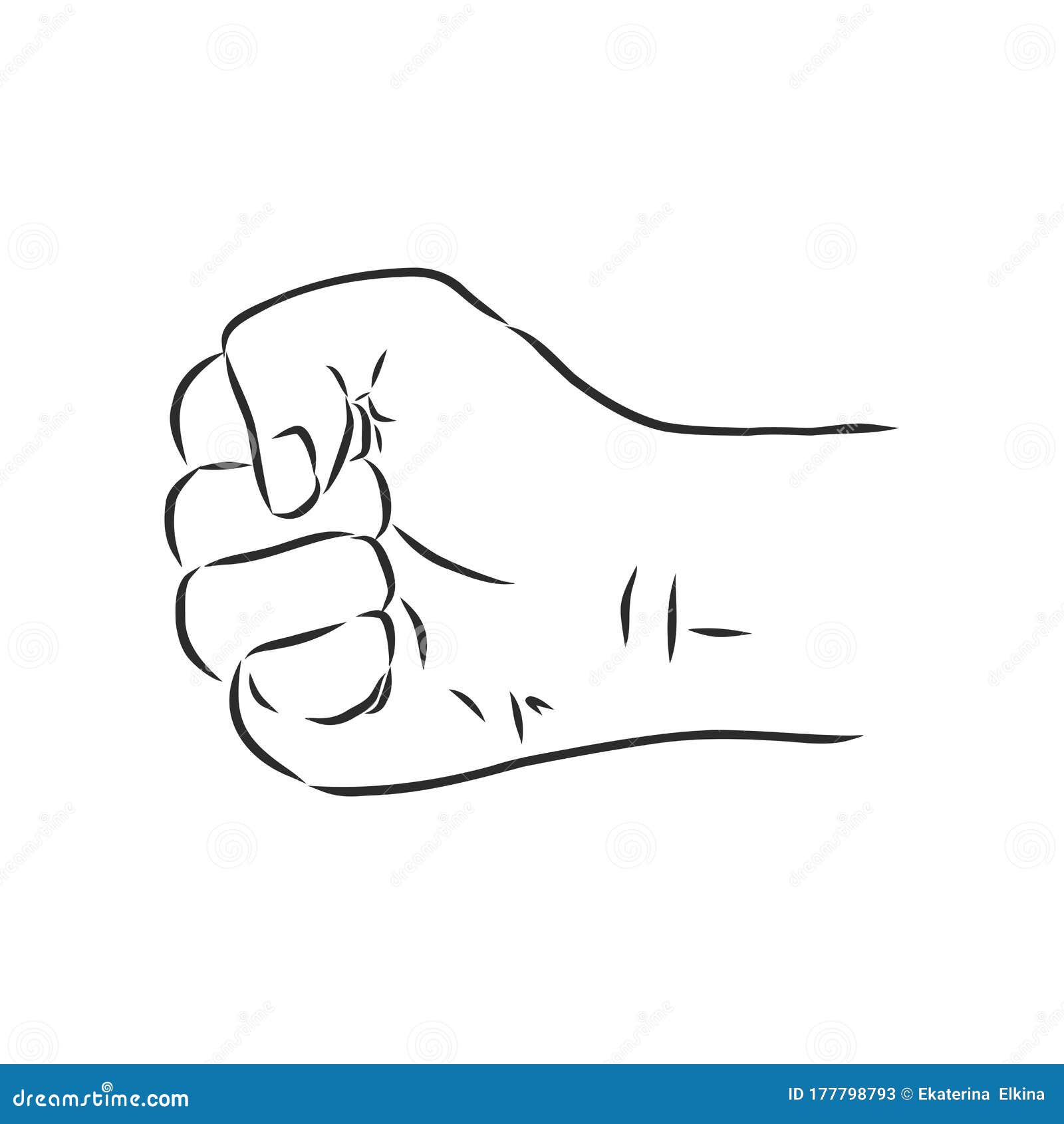 Illustration Vector Doodle Hand Drawn of Sketch Raised Fist Stock ...