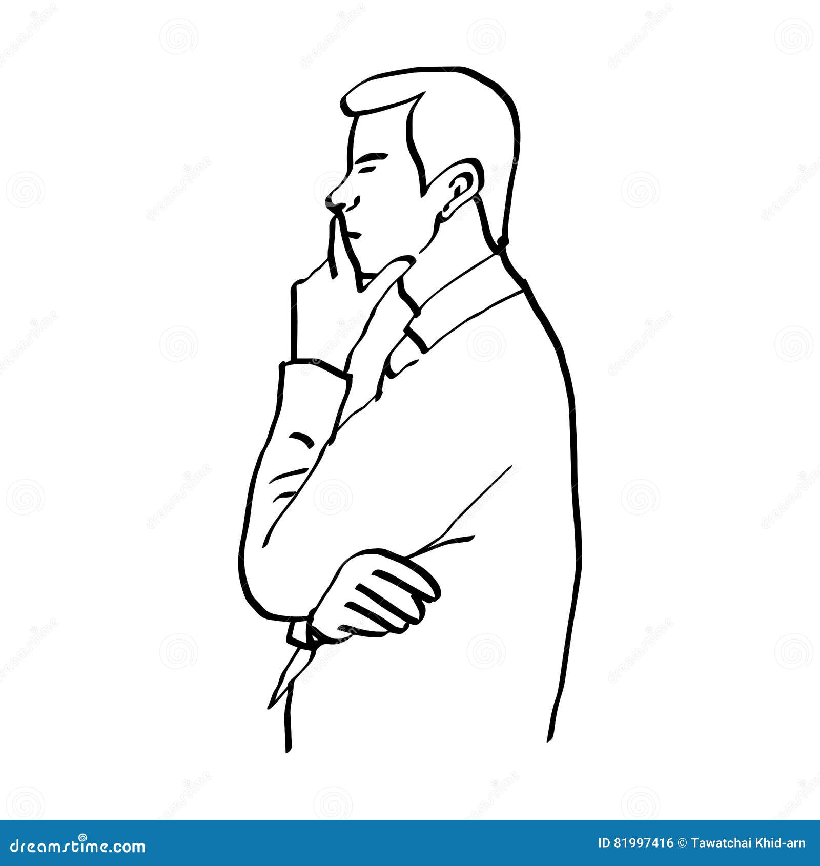 Illustration Vector Doodles Hand Drawn Man Thinking and Resting Stock ...