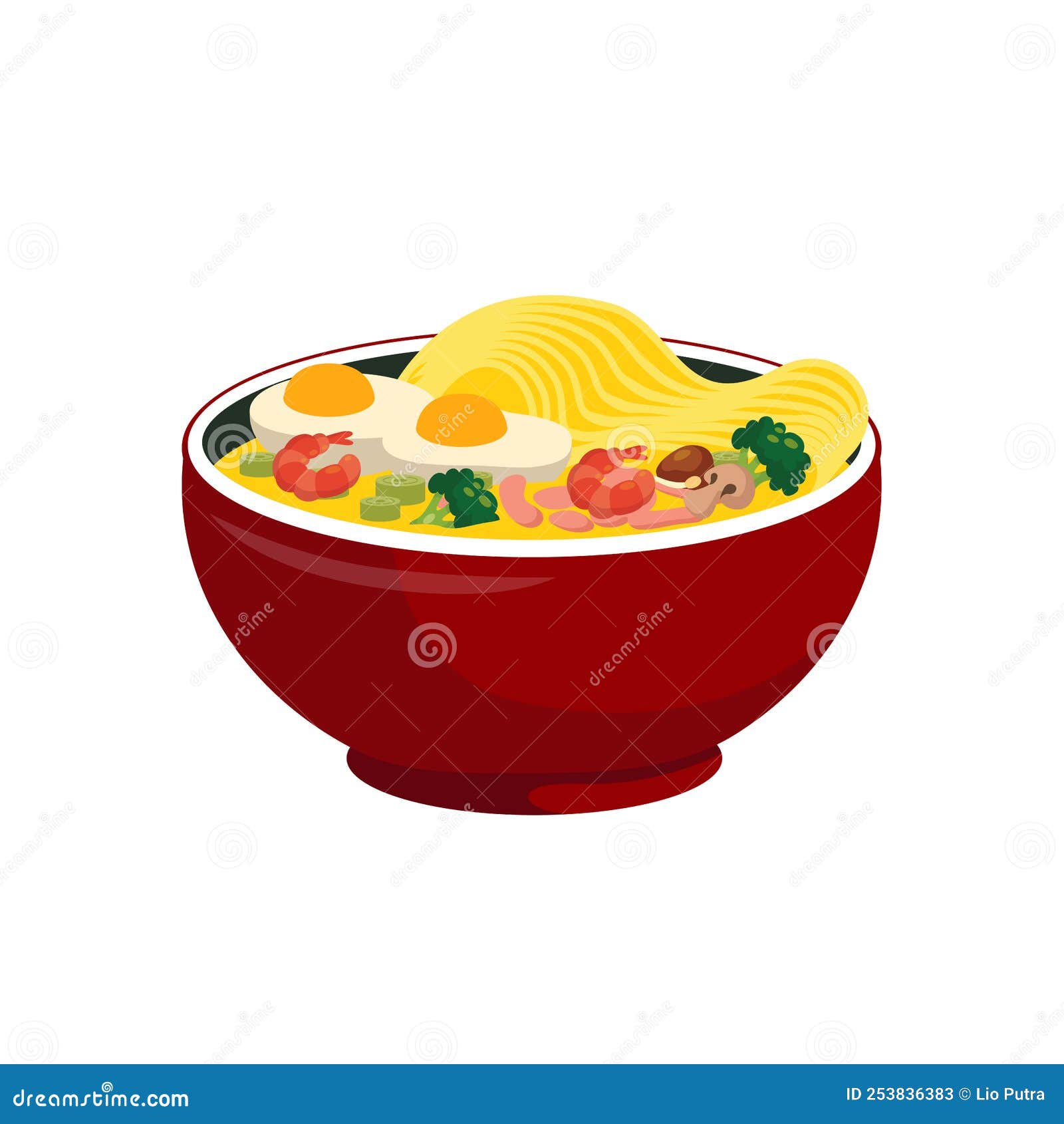 Illustration Vector Flat Cartoon Isolated Food Japanese Noodles Stock Vector Illustration Of