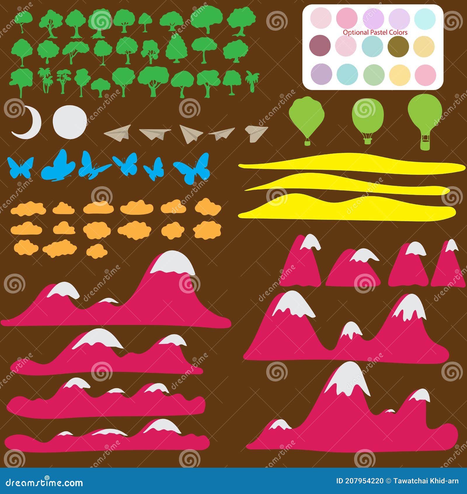 Illustration Vector Freehand Drawing Of Object Materials For Paper Cut ...