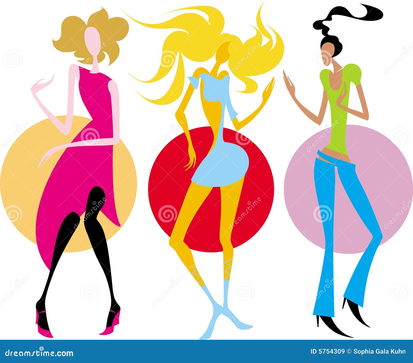 Illustration vector girls stock vector. Illustration of dress - 5754309