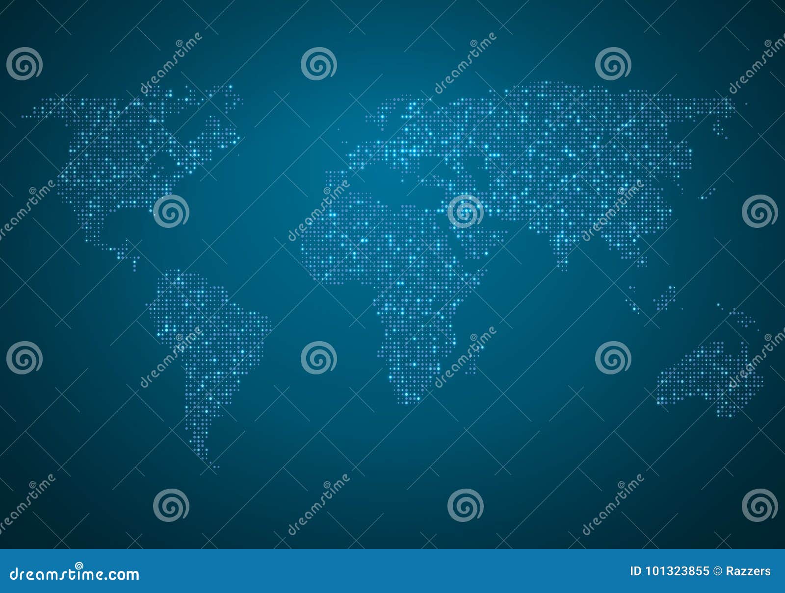 Vector Global Map. World Map Glowing Atlas Stock Vector - Illustration ...