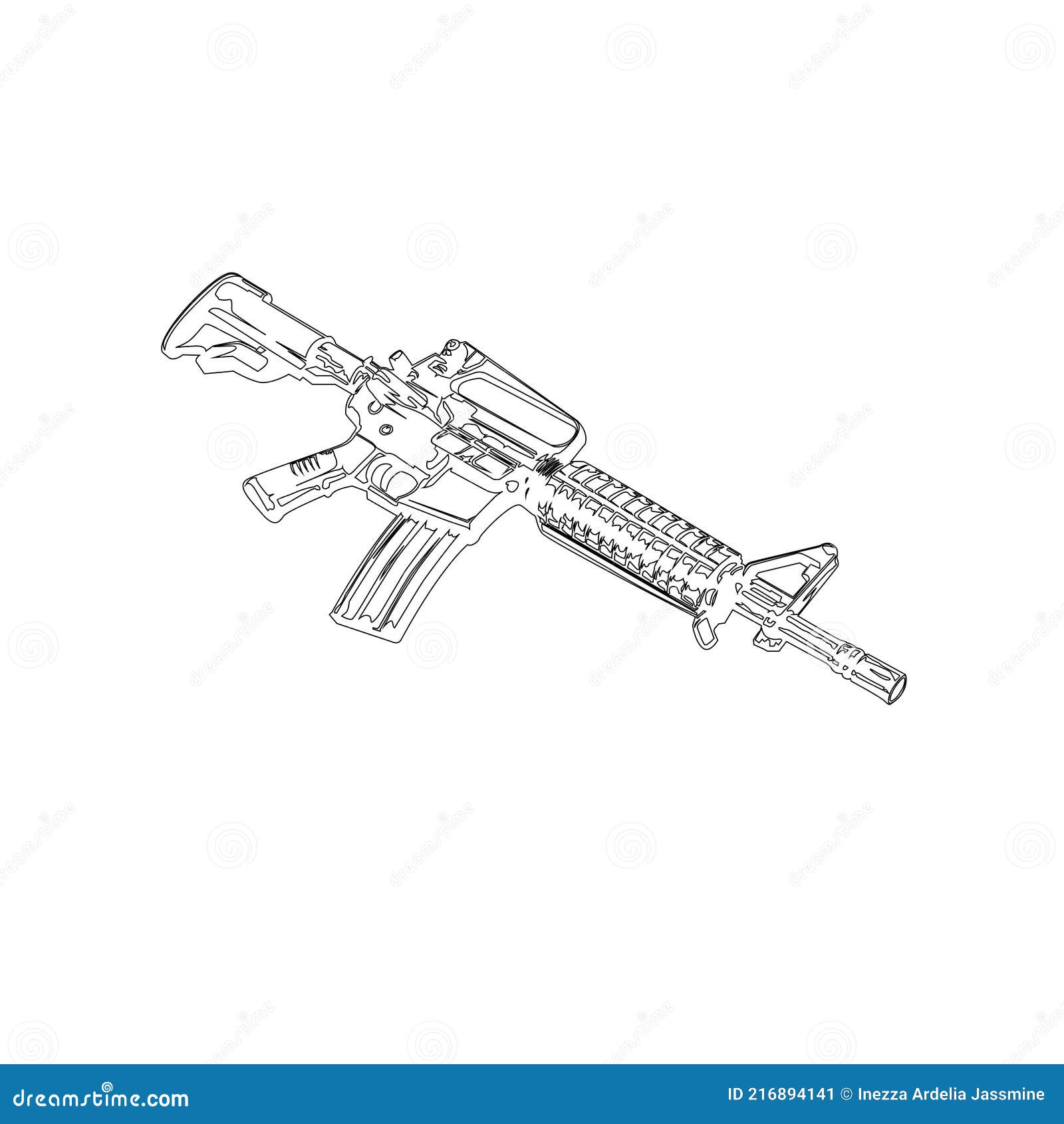 Illustration Vector Graphic of Assault Rifle Stock Vector ...