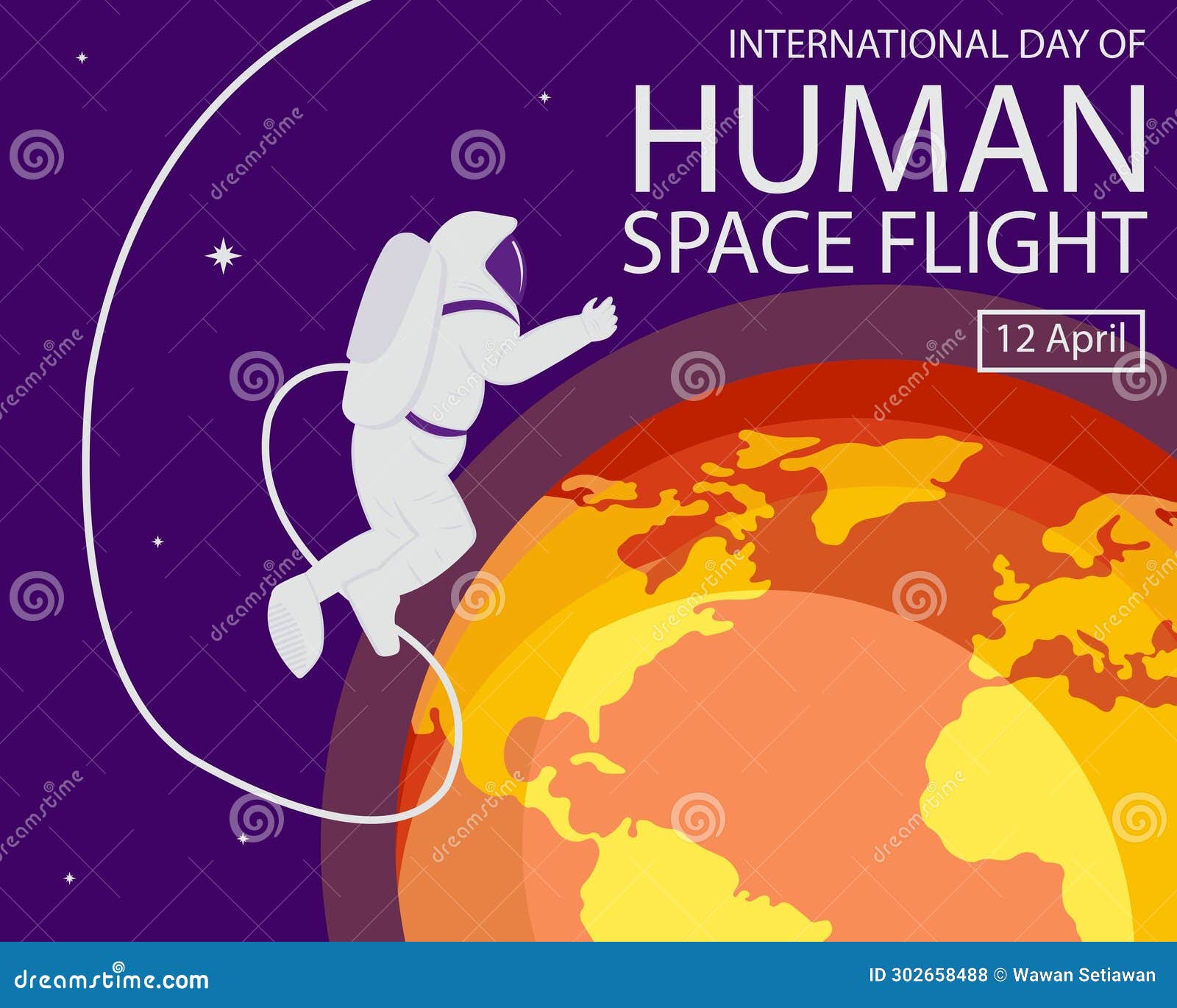 Illustration Vector Graphic Of An Astronaut Floating In Space Showing