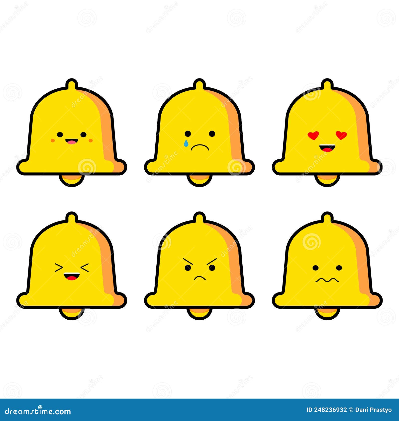 Bell cartoon emoticon stock vector. Illustration of message - 248236932