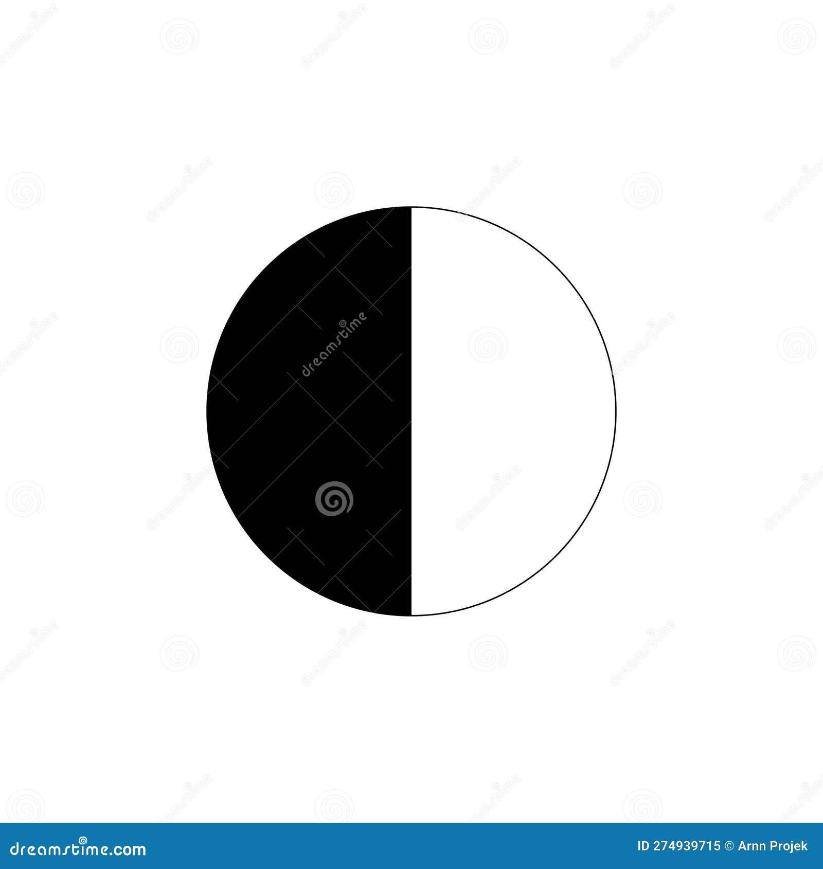 Illustration Vector Graphic of Black and White Half Circle Diagram ...