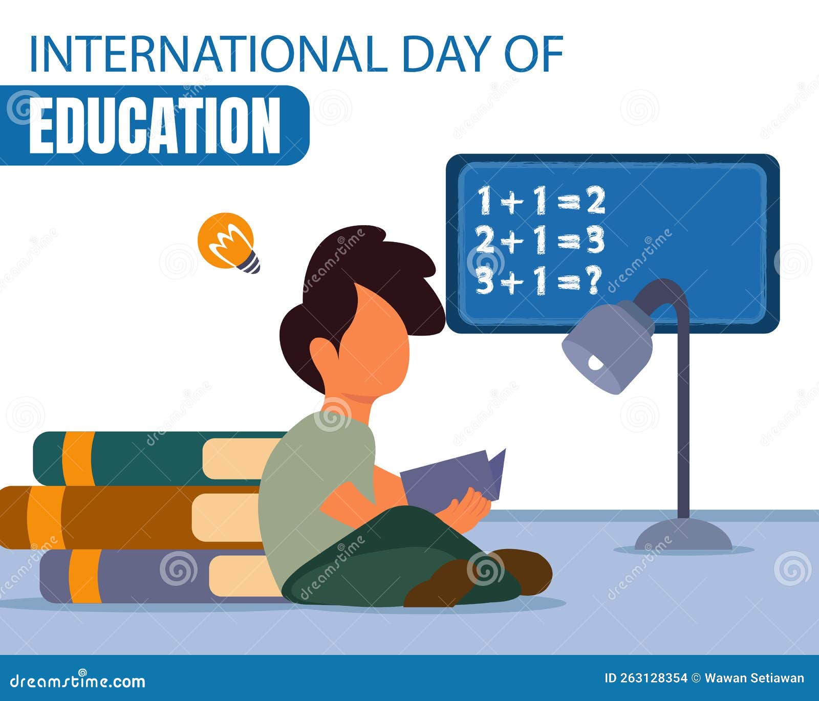 Illustration Vector Graphic of a Boy is Studying Mathematics Stock ...