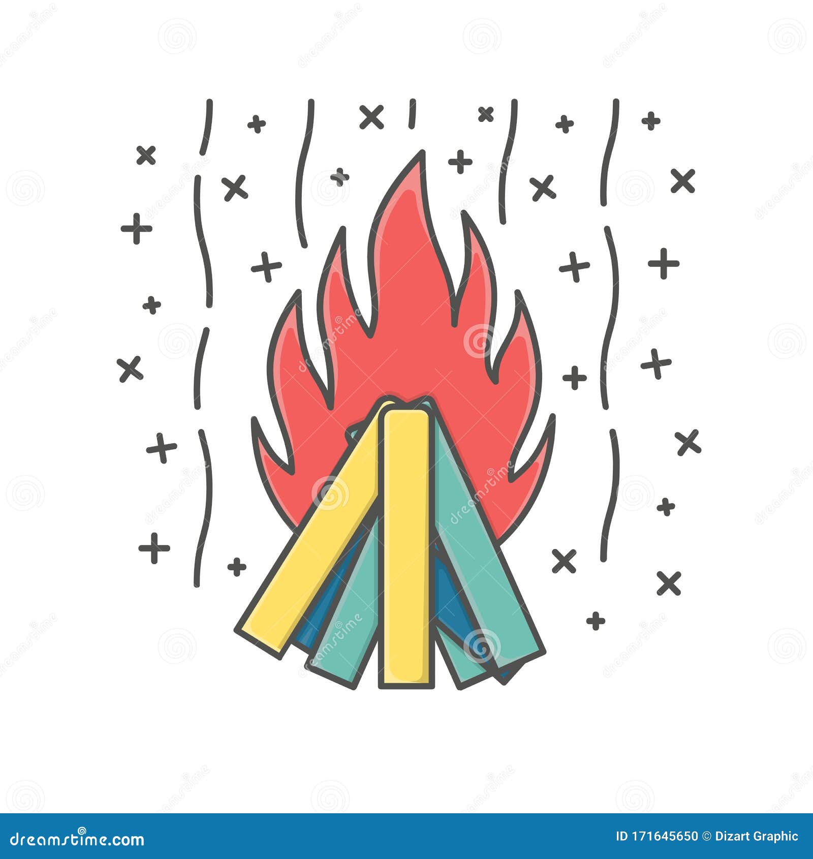 Illustration Vector Graphic of Camp Fire Icon Stock Illustration ...