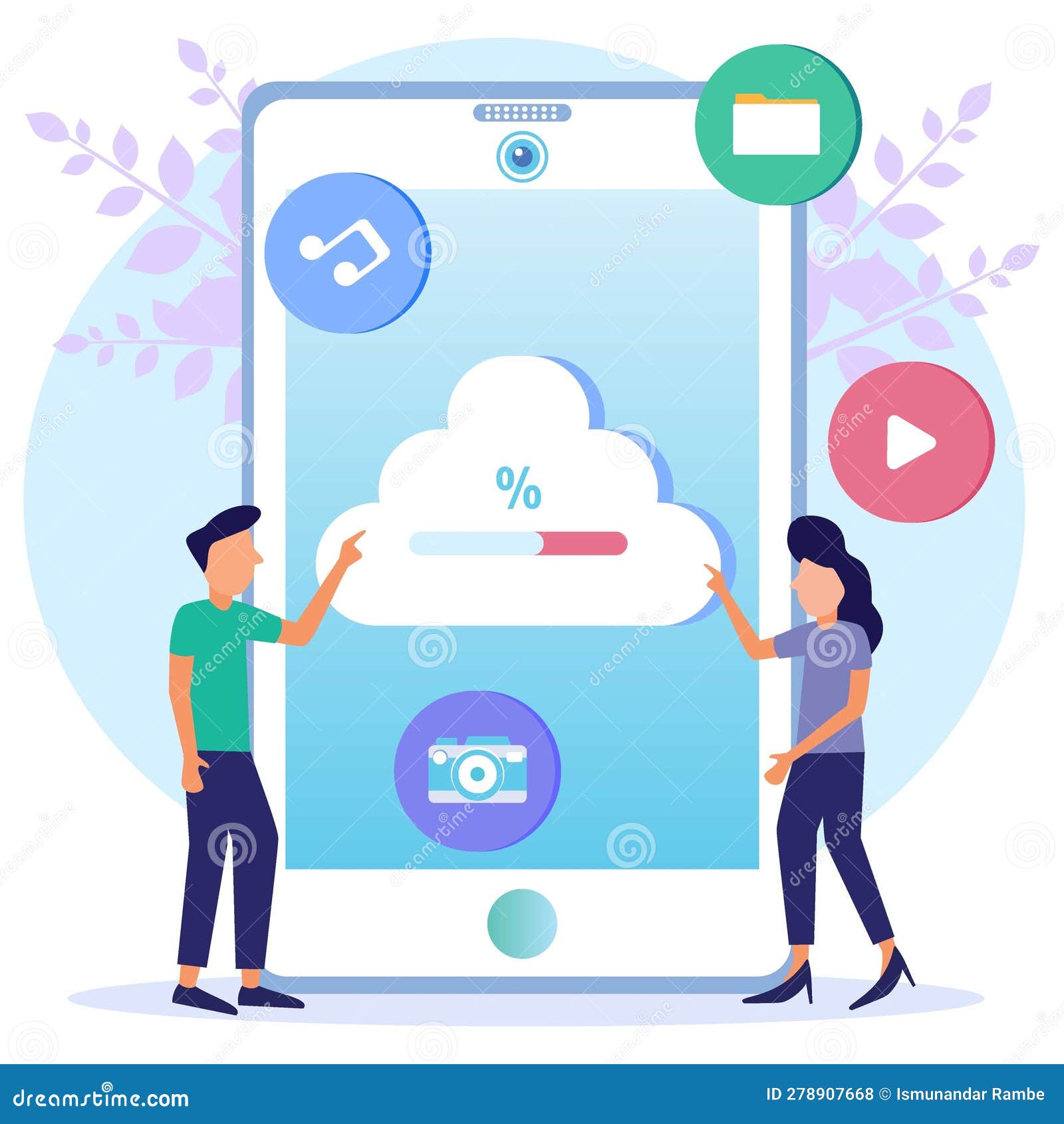 Illustration Vector Graphic Cartoon Character of Cloud Storage Stock ...