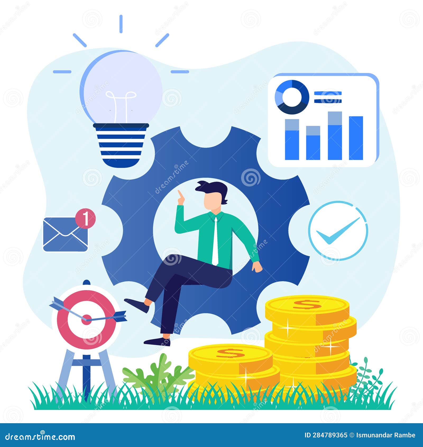 Illustration Vector Graphic Cartoon Character of Creative Work Skills ...