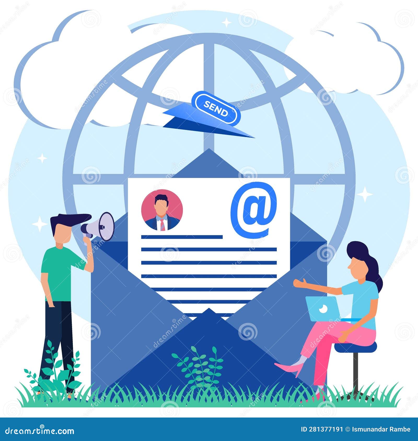 Illustration Vector Graphic Cartoon Character of Email Services Stock ...