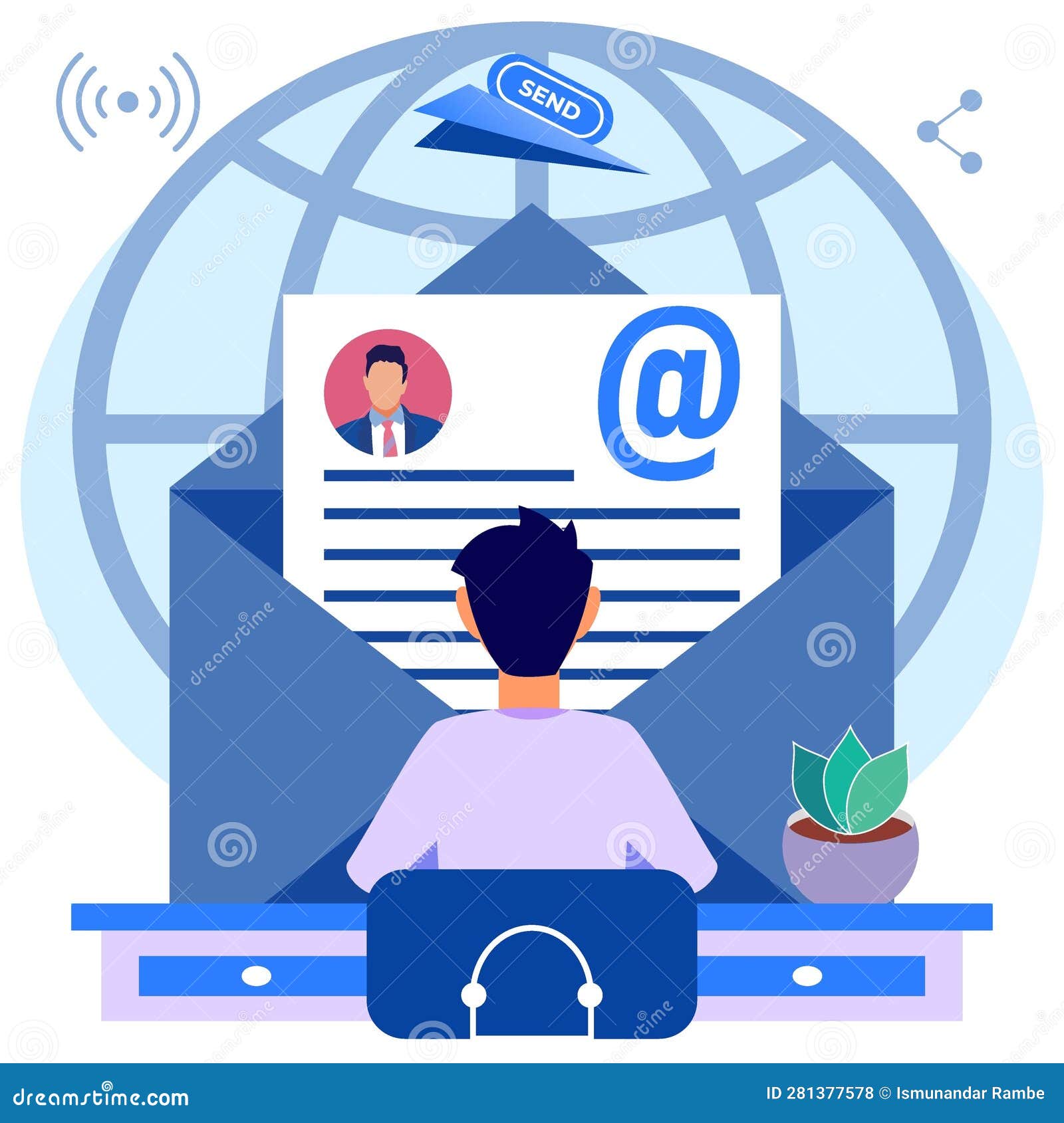 Illustration Vector Graphic Cartoon Character of Email Services Stock ...