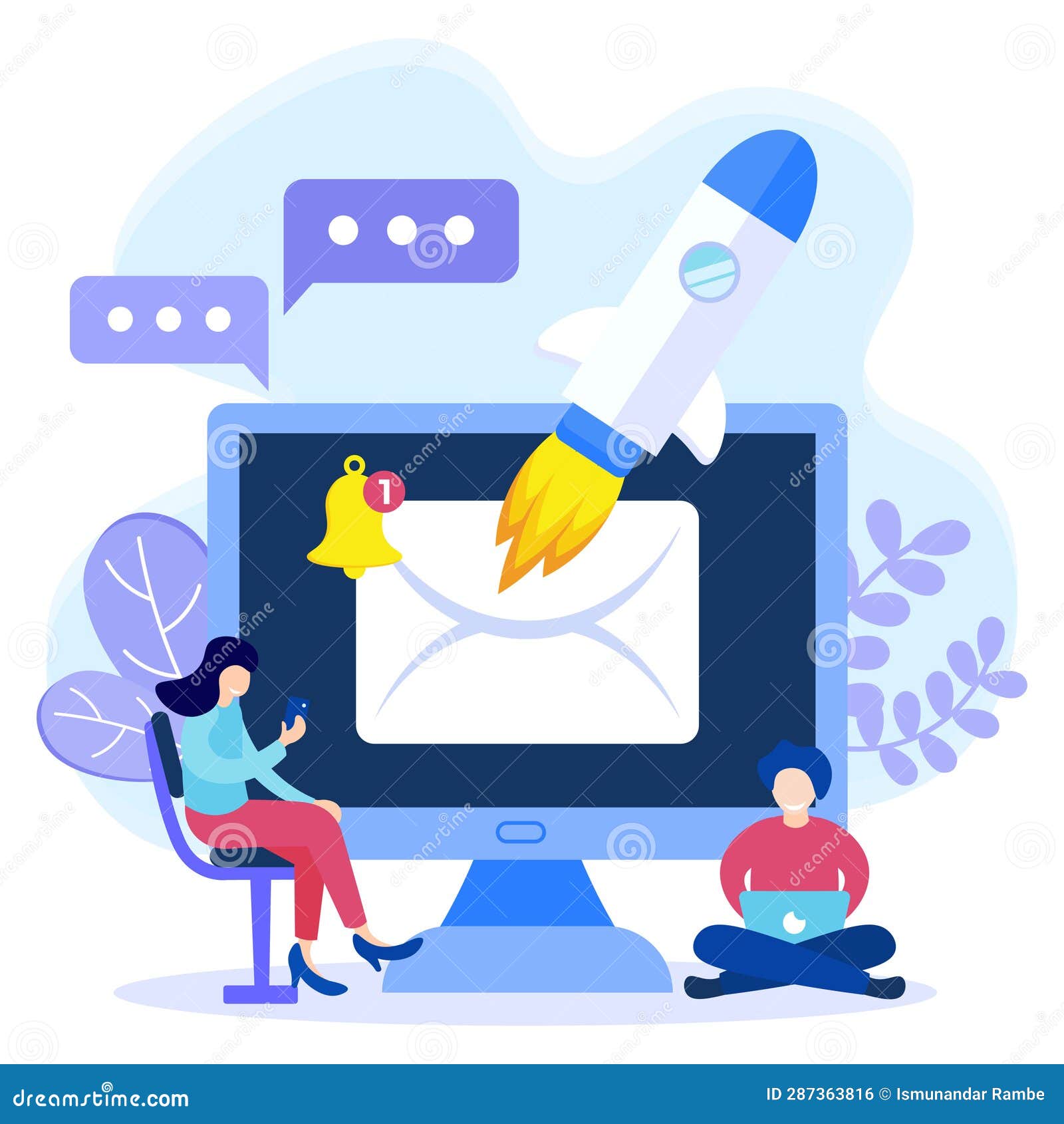 Illustration Vector Graphic Cartoon Character of Email Services Stock ...