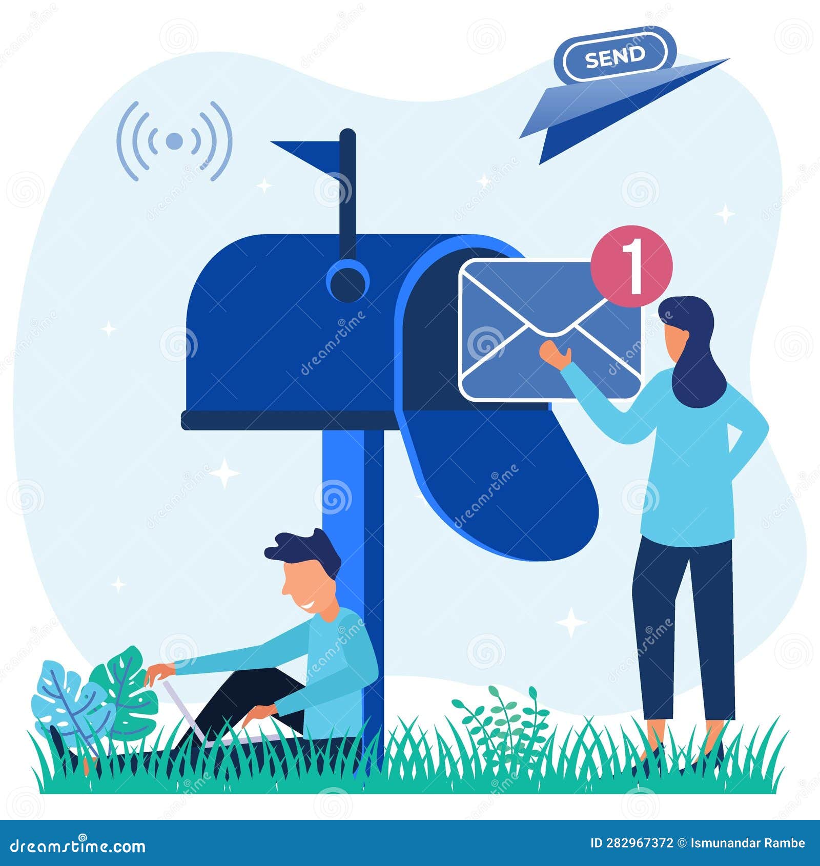 Illustration Vector Graphic Cartoon Character of Email Services Stock ...