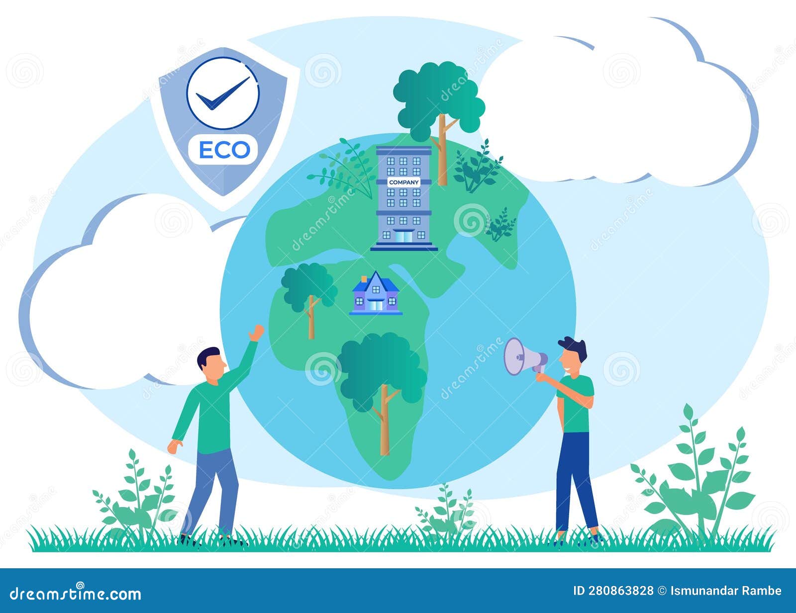Illustration Vector Graphic Cartoon Character of Green Environmental ...