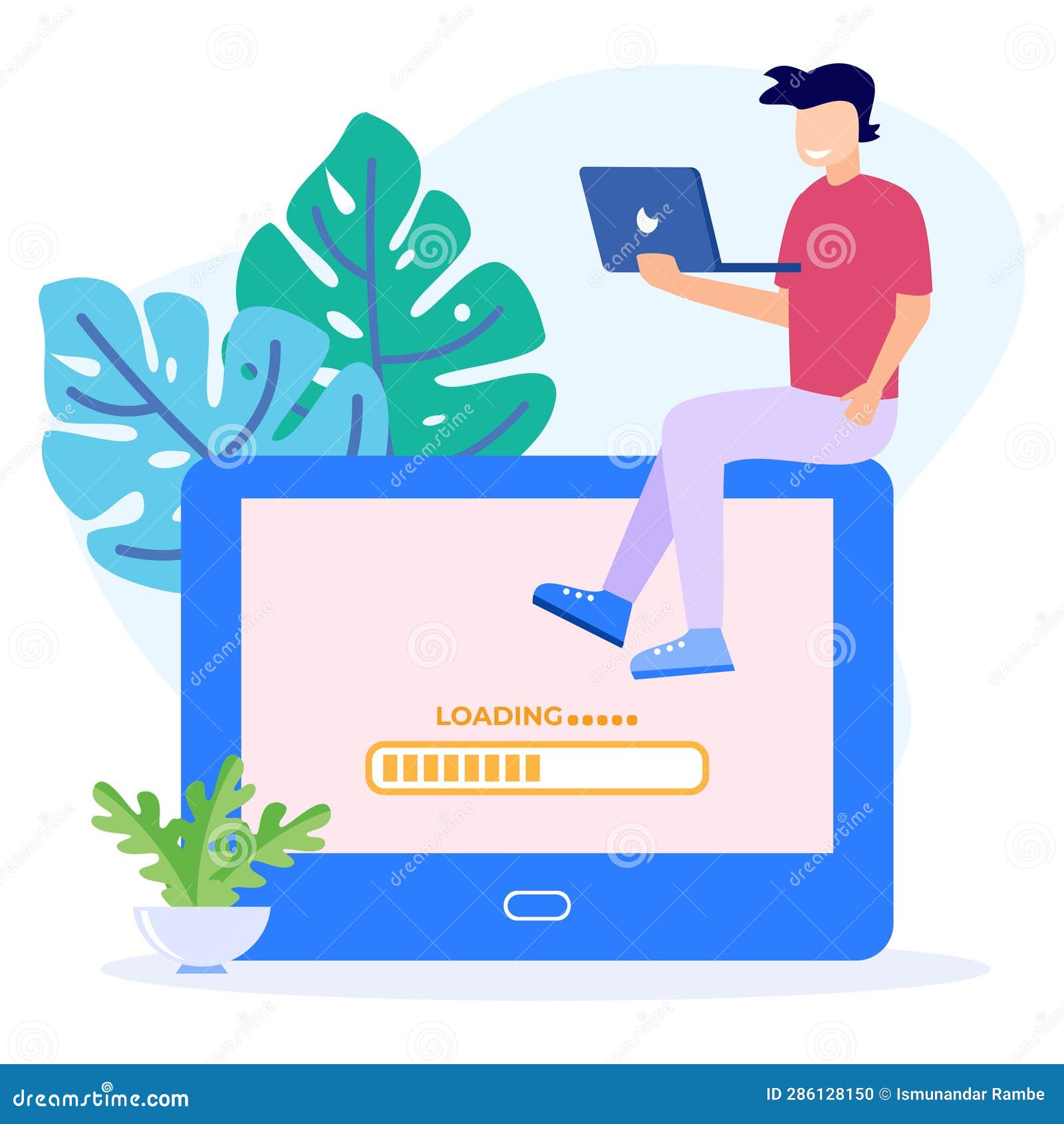 Illustration Vector Graphic Cartoon Character of Loading Stock Vector ...