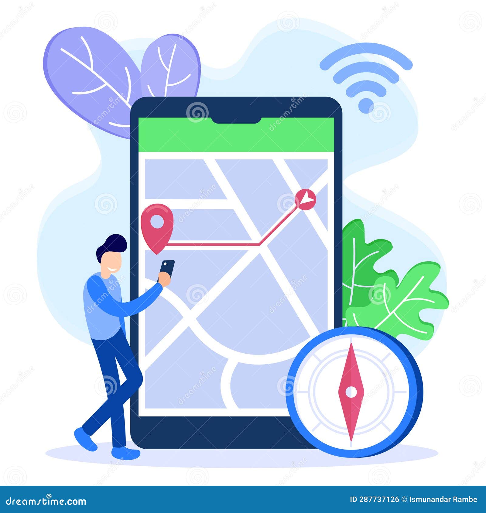 Illustration Vector Graphic Cartoon Character of Navigation Stock ...