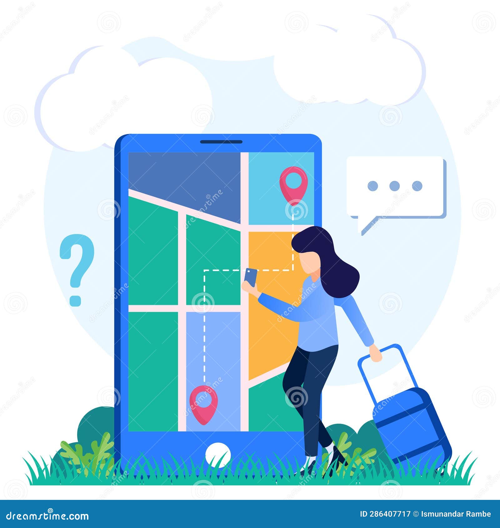 Illustration Vector Graphic Cartoon Character of Navigation Map Stock ...