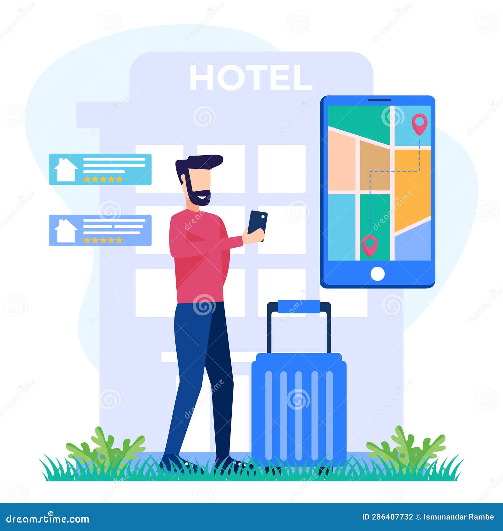 Illustration Vector Graphic Cartoon Character of Navigation Map Stock ...