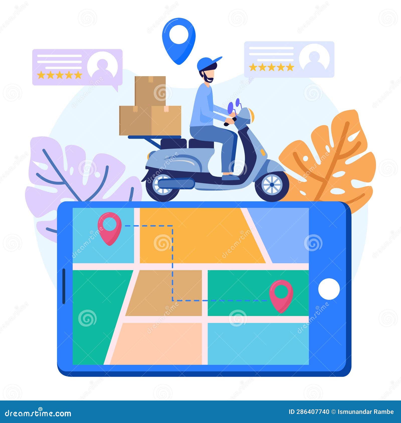 Illustration Vector Graphic Cartoon Character of Navigation Map Stock ...