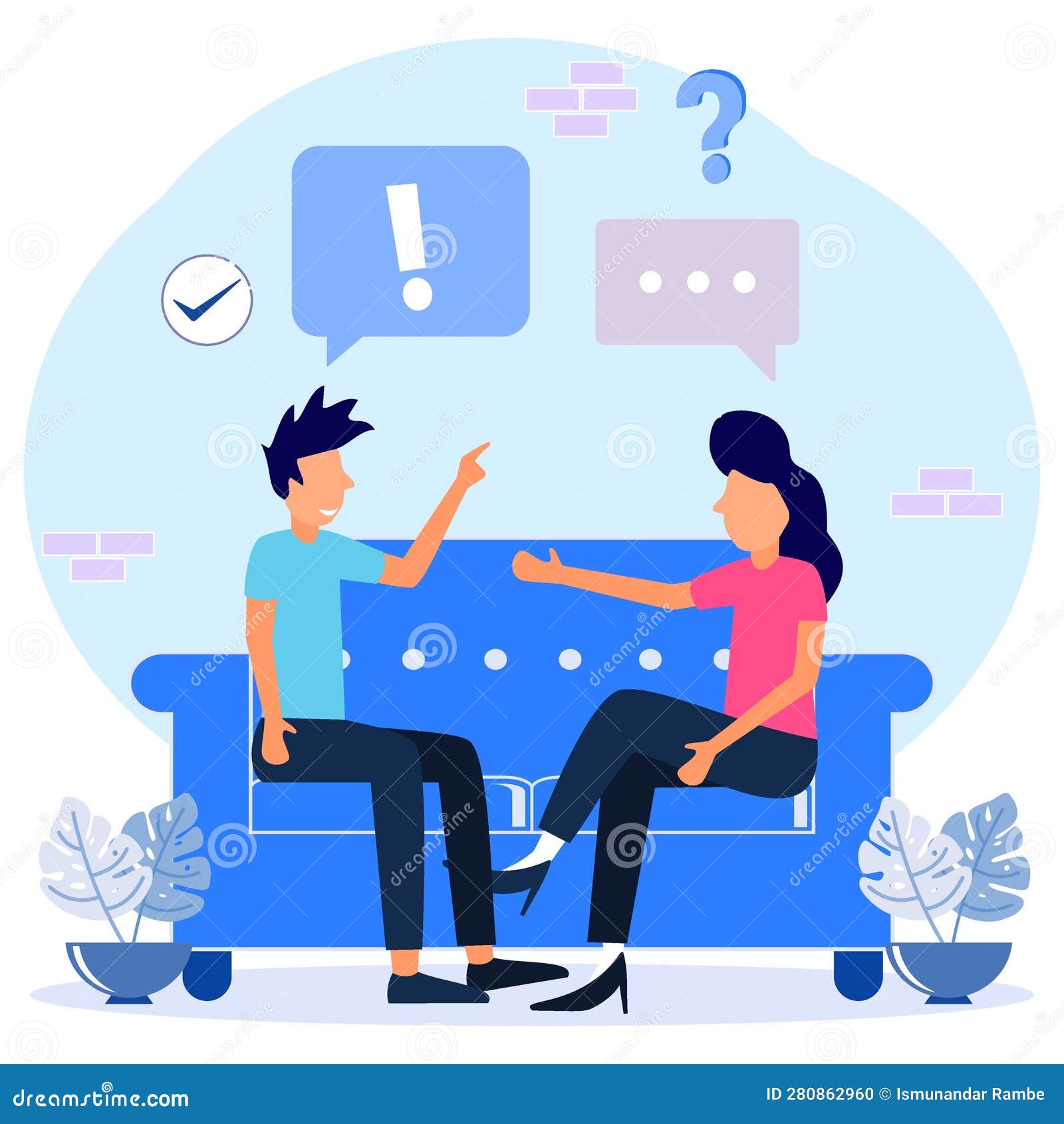 Illustration Vector Graphic Cartoon Character of Partner Communication ...