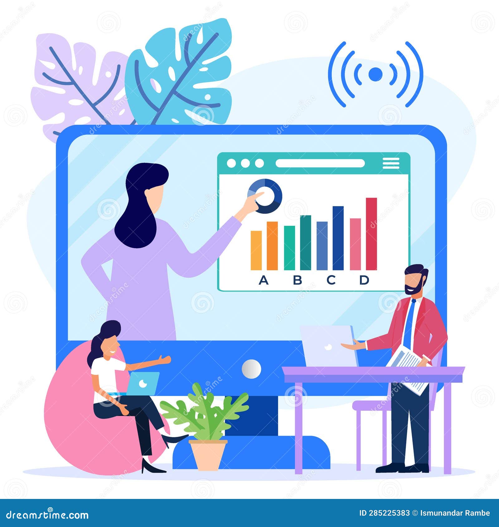 Illustration Vector Graphic Cartoon Character of Presentation Stock ...