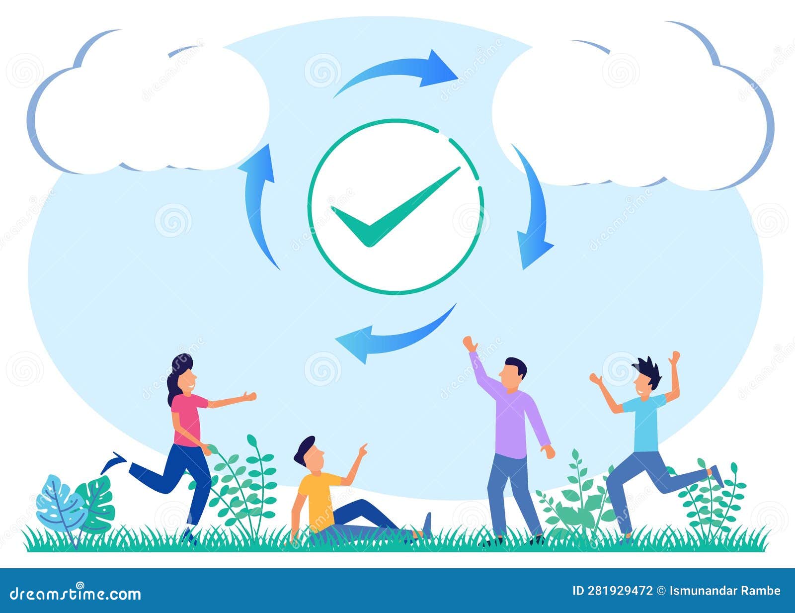 Illustration Vector Graphic Cartoon Character of Refresh is Complete or ...