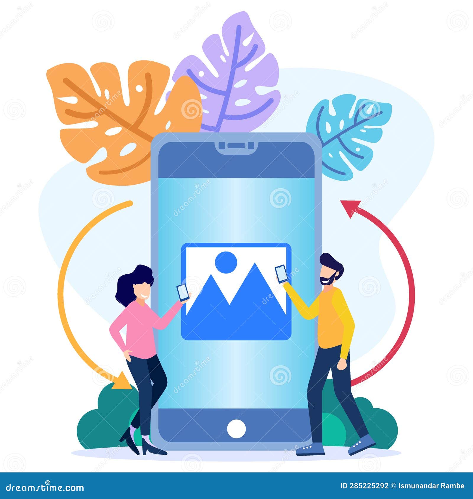 Illustration Vector Graphic Cartoon Character of Sharing File Stock ...