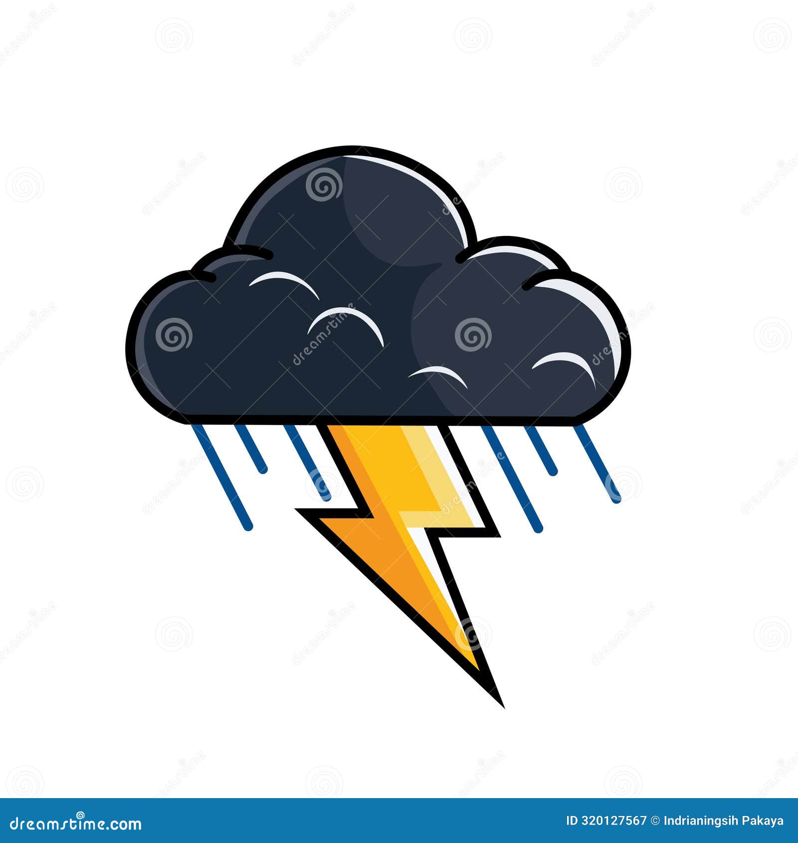 Lightning and Rain Clouds stock vector. Illustration of thunderstorm ...