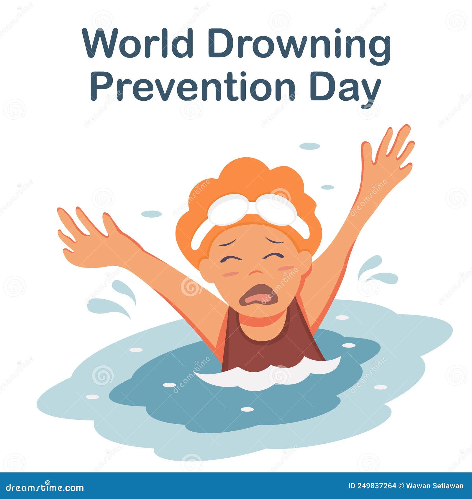 Illustration Vector Graphic Of A Child Asks For Help Drowning In Water ...