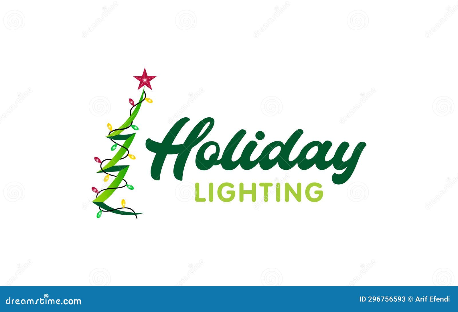 Illustration Vector Graphic of Christmas Tree Symbol with Light Bulbs ...