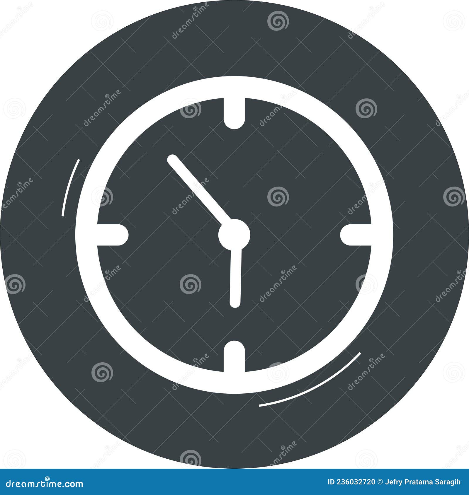 Illustration Vector Graphic Clock Icon in Minimalist Style. Vector ...