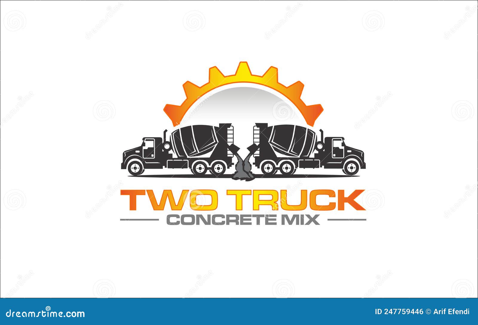 Illustration Vector Graphic of Concrete Auto Mixing Logo Design ...