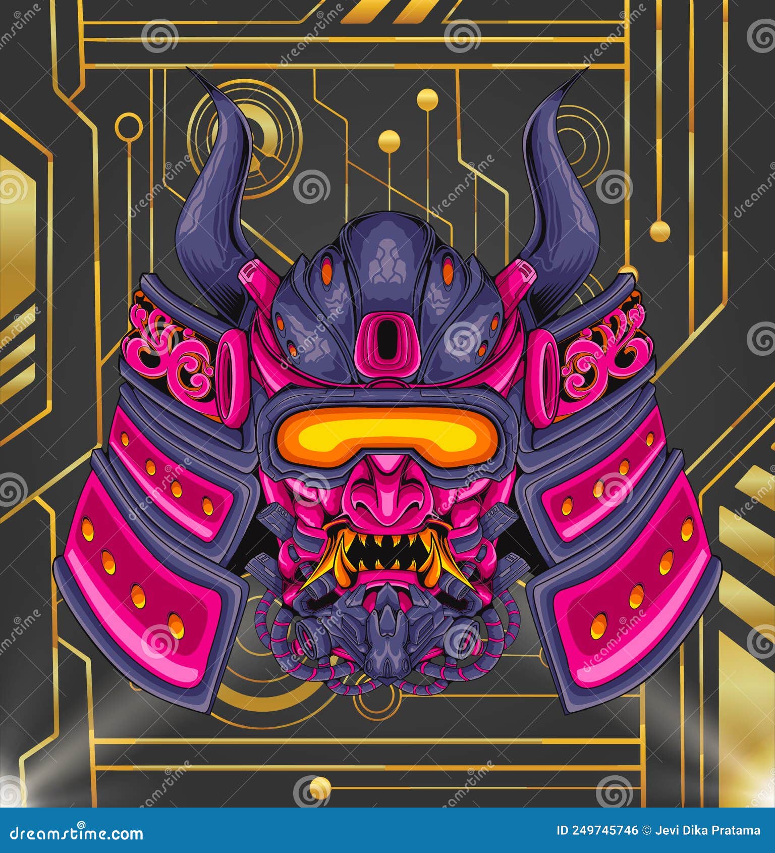 Illustration Vector Graphic of Cyborg Samurai Stock Illustration ...