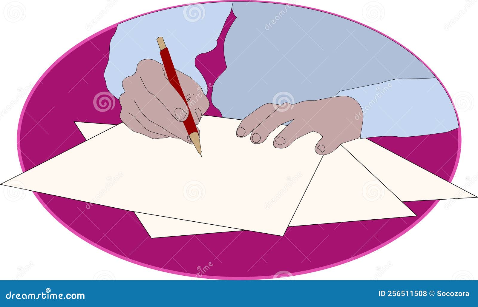 Document Signing Flat Vector Illustration Stock Vector - Illustration ...