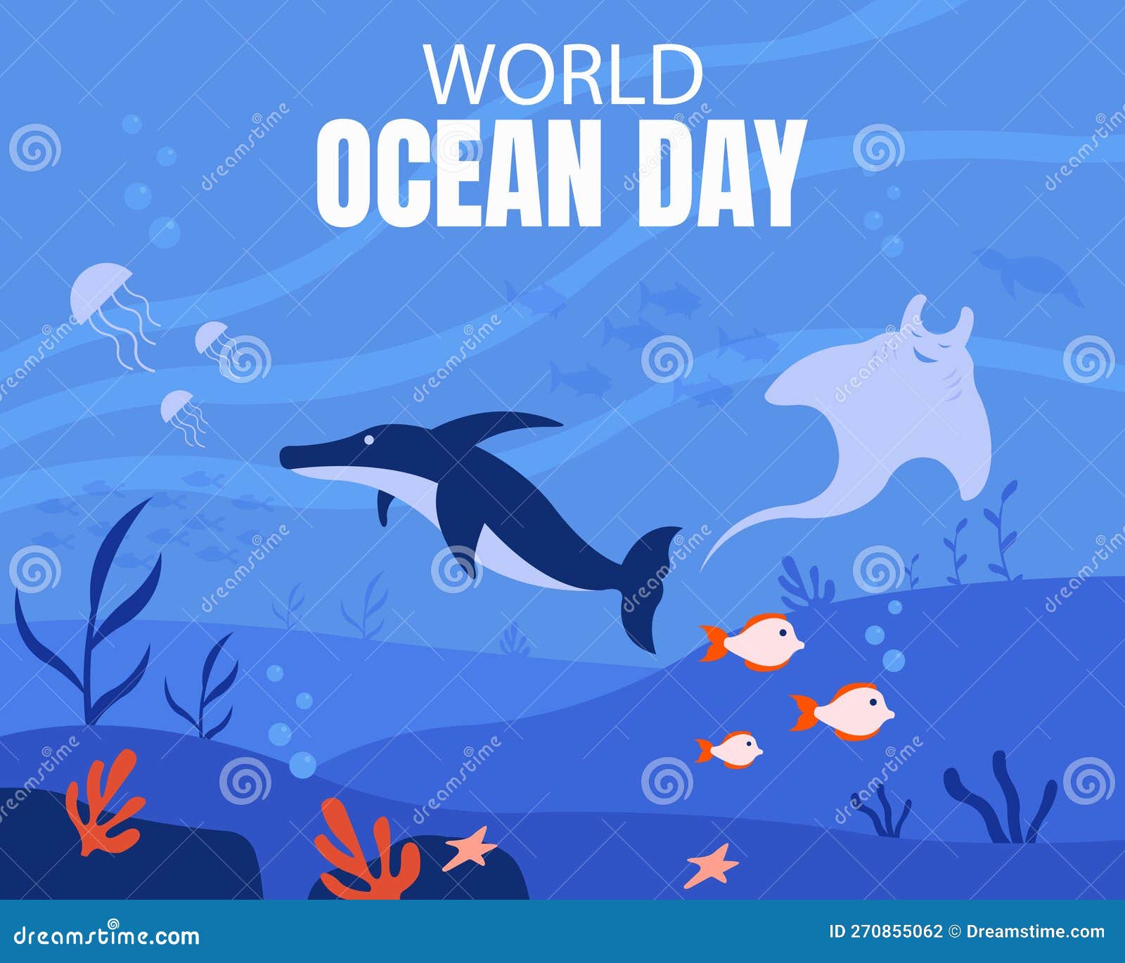 Illustration Vector Graphic of Ecosystem on the Seabed Stock Vector ...