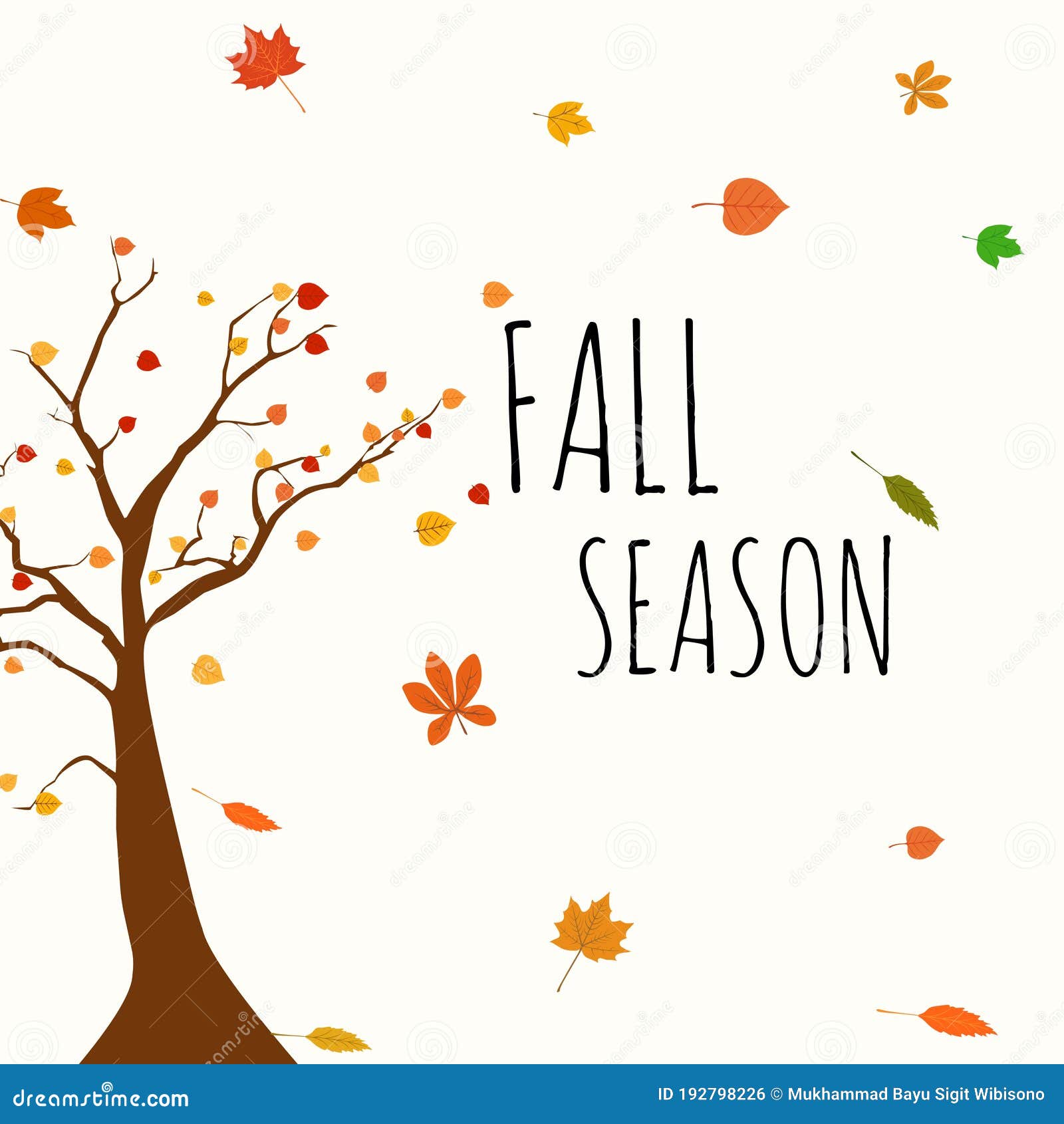 Illustration Vector Graphic of Fall Season Background with Autumn Tree ...