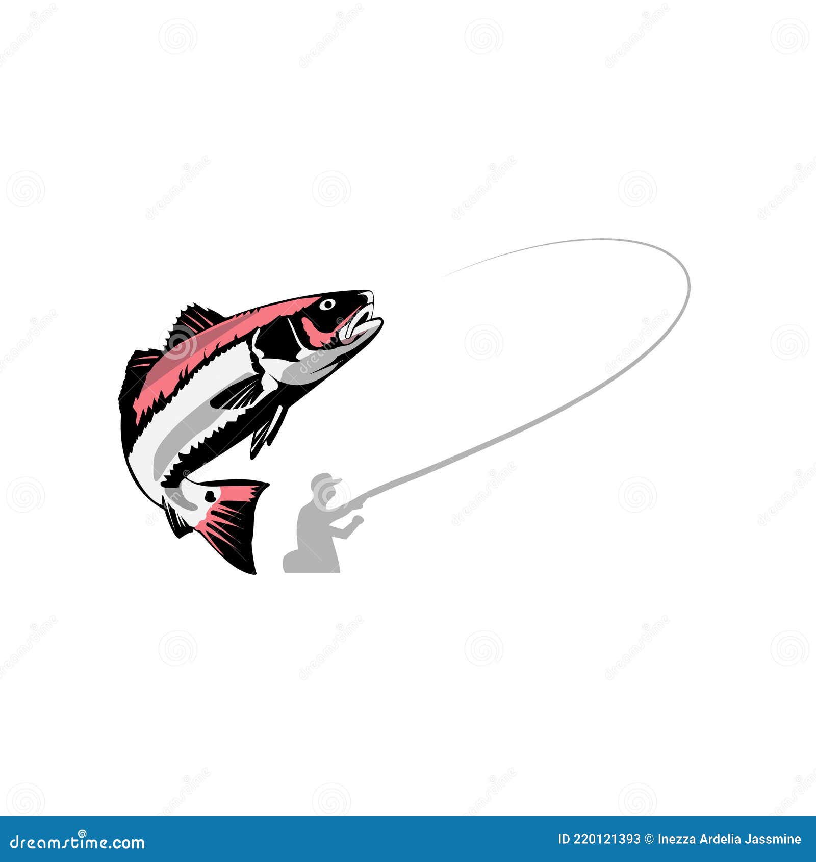 Illustration Vector Graphic of Fish and Hook Fishing Stock Vector ...