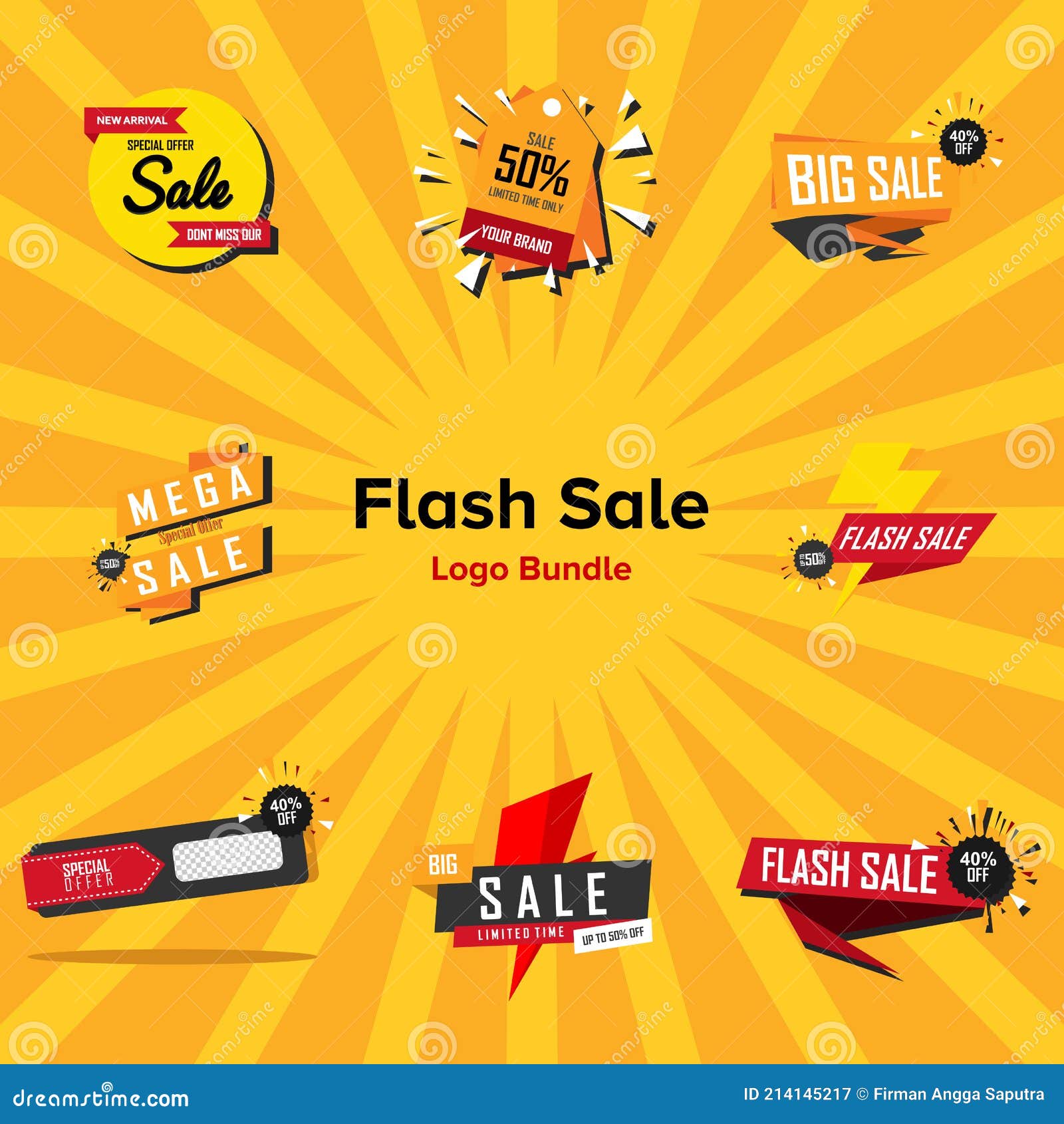 Illustration Vector Graphic of Flash Sale Logo Bundle Stock Vector ...
