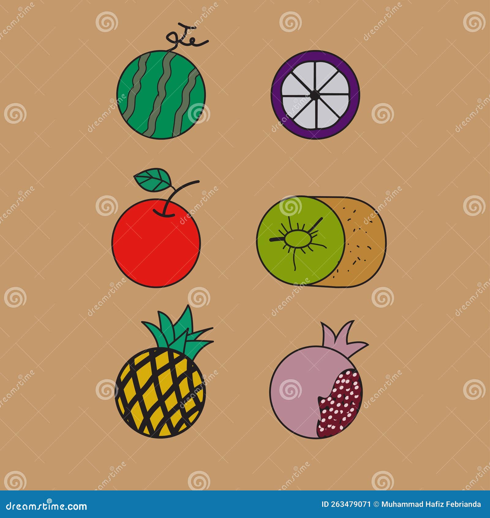 Illustration Vector Graphic of Fruits with Round Shapes Stock ...
