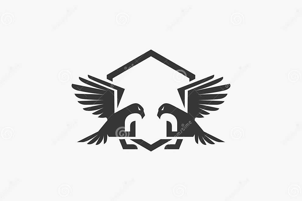 Geometric Eagle in Hexagonal Logo Stock Vector - Illustration of ...