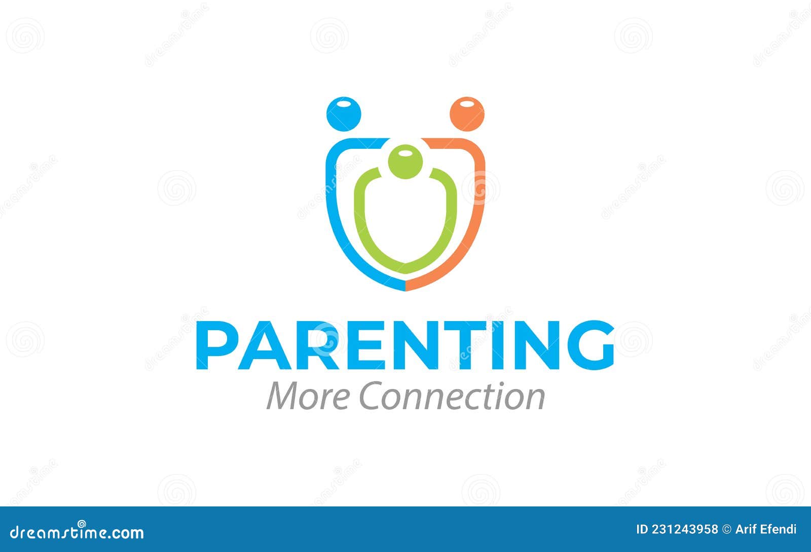 Illustration Vector Graphic of Healthy Parenting Connecting Logo Design ...