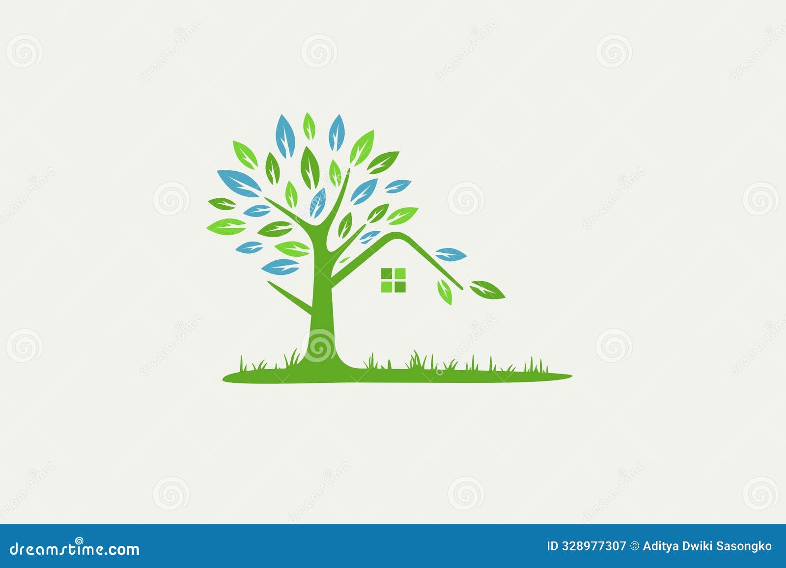 Home and tree logo stock vector. Illustration of flower - 328977307