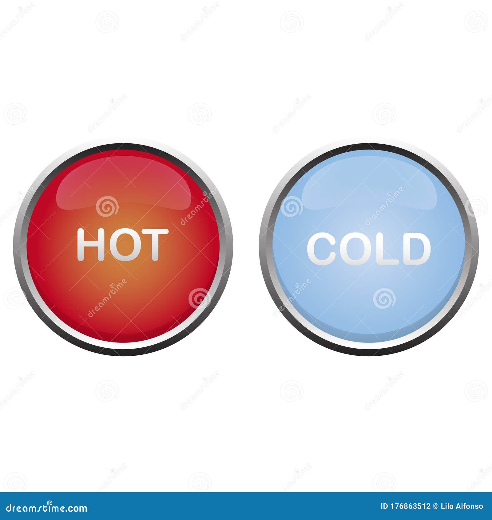 Illustration Vector Graphic of Hot and Cold Button. Stock Vector ...
