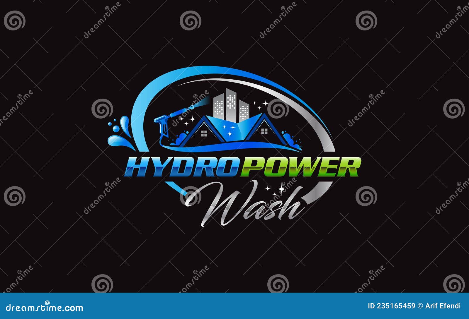 Illustration Vector Graphic of Hydro Pressure Power Wash Logo Design ...
