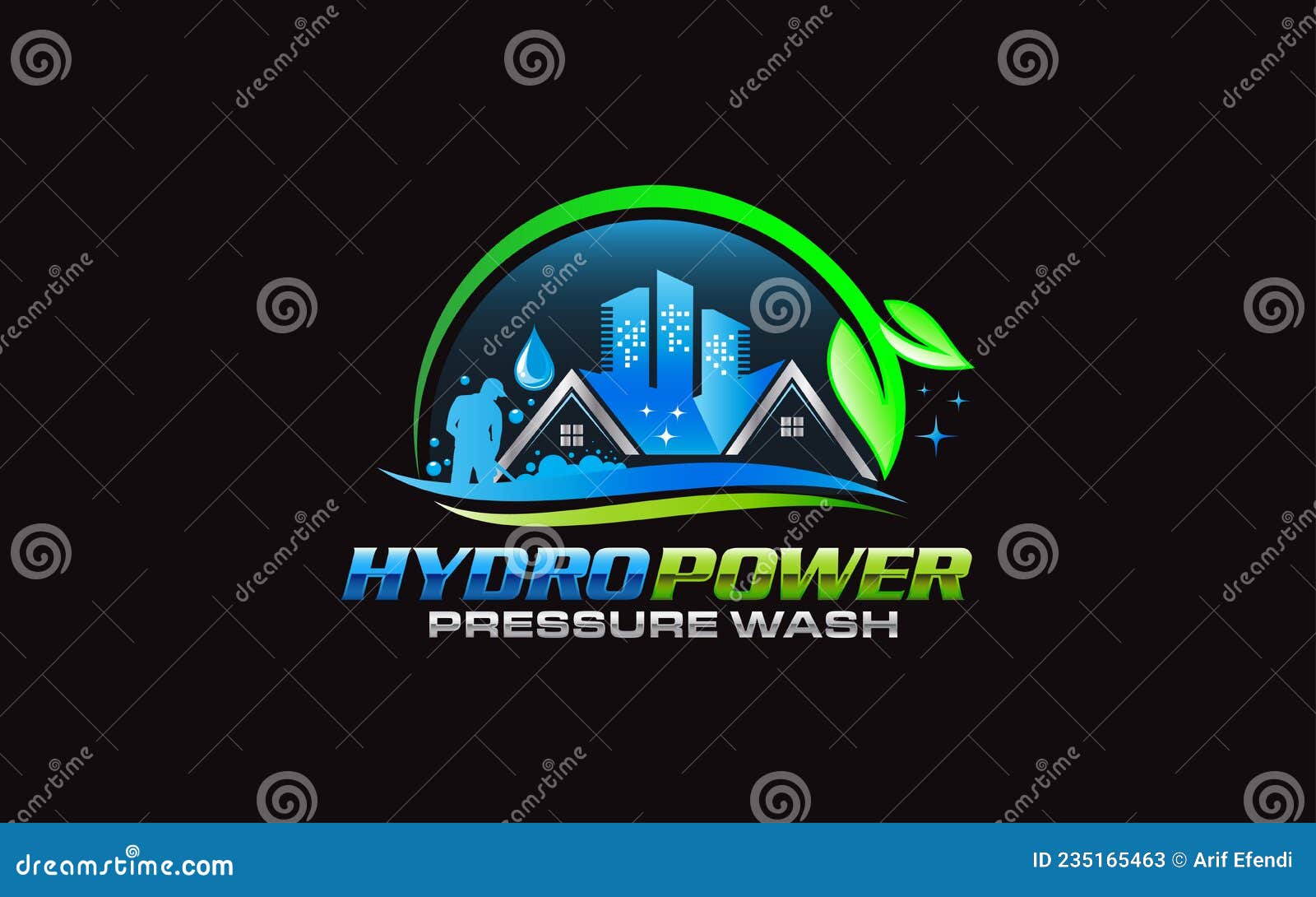 Illustration Vector Graphic of Hydro Pressure Power Wash Logo Design ...