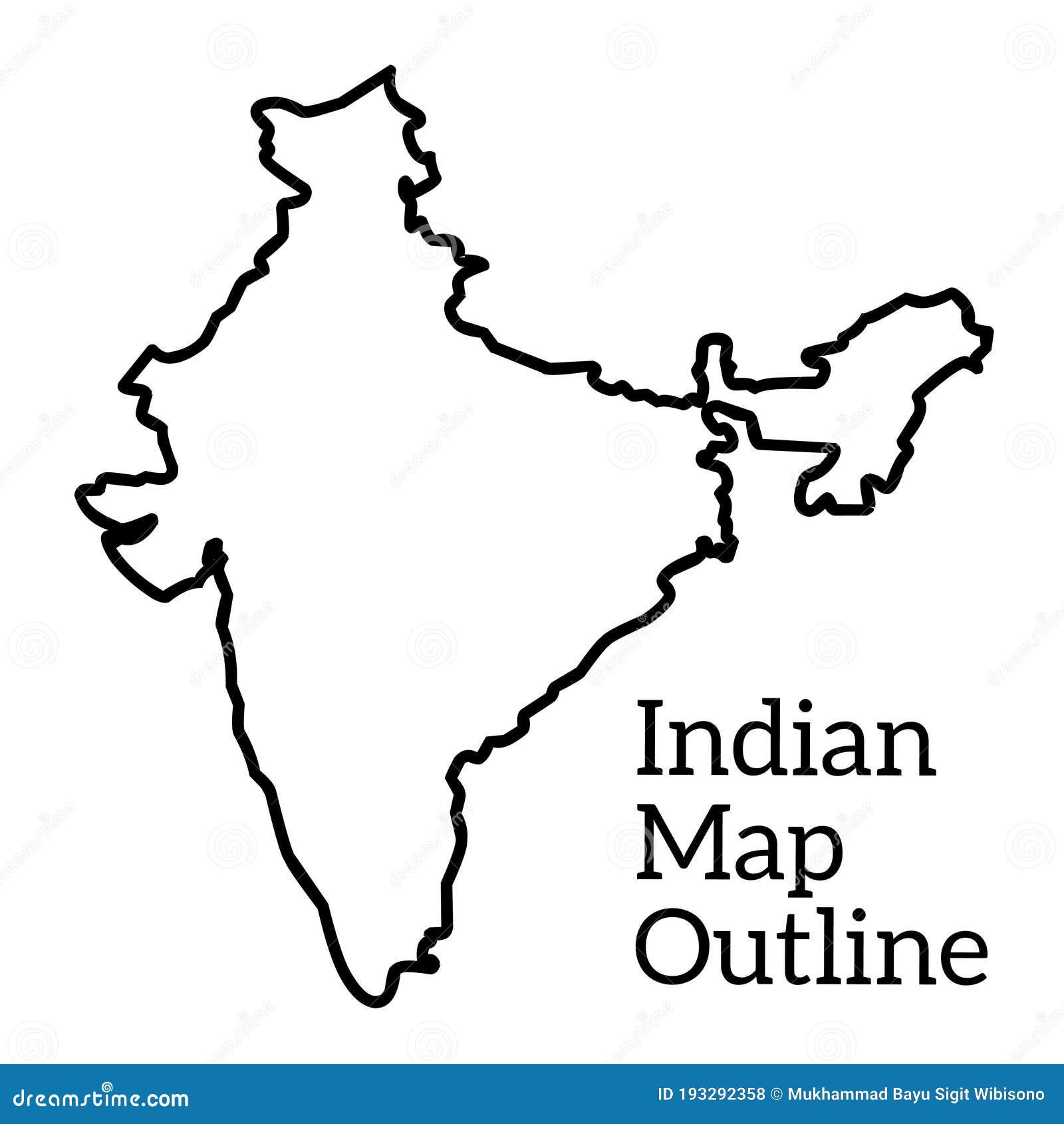 Illustration Vector Graphic of India Outline Map with White Background ...